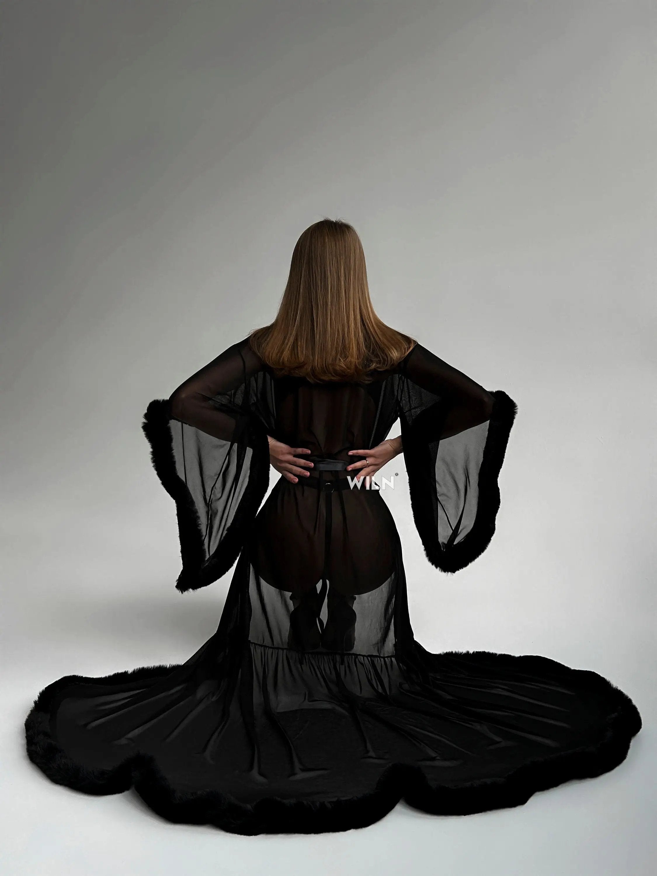 Buy BURLESQUE Black Dress with Faux Fur | WILN.com
